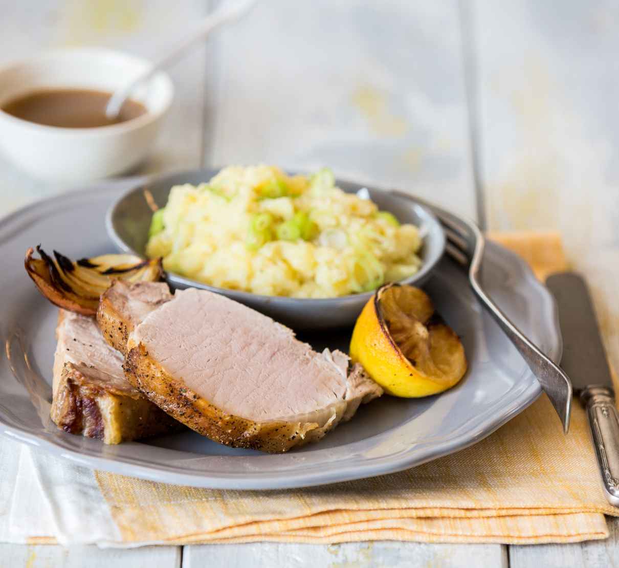 Longe de porc et purée de fenouil et de citron - Le porc du Québec