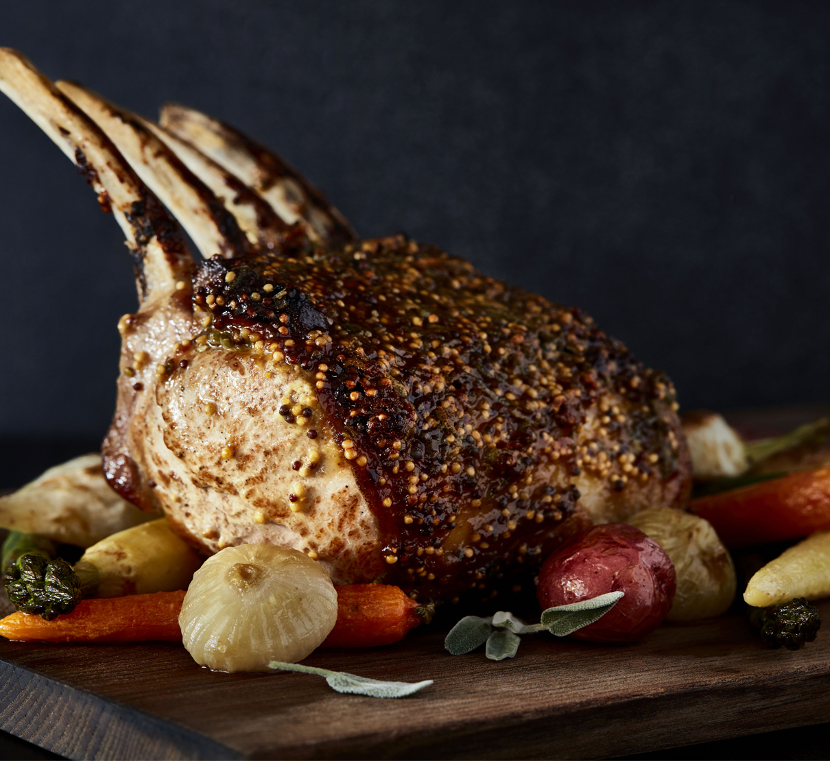 Carré de porc miel, moutarde et sauge - Le porc du Québec