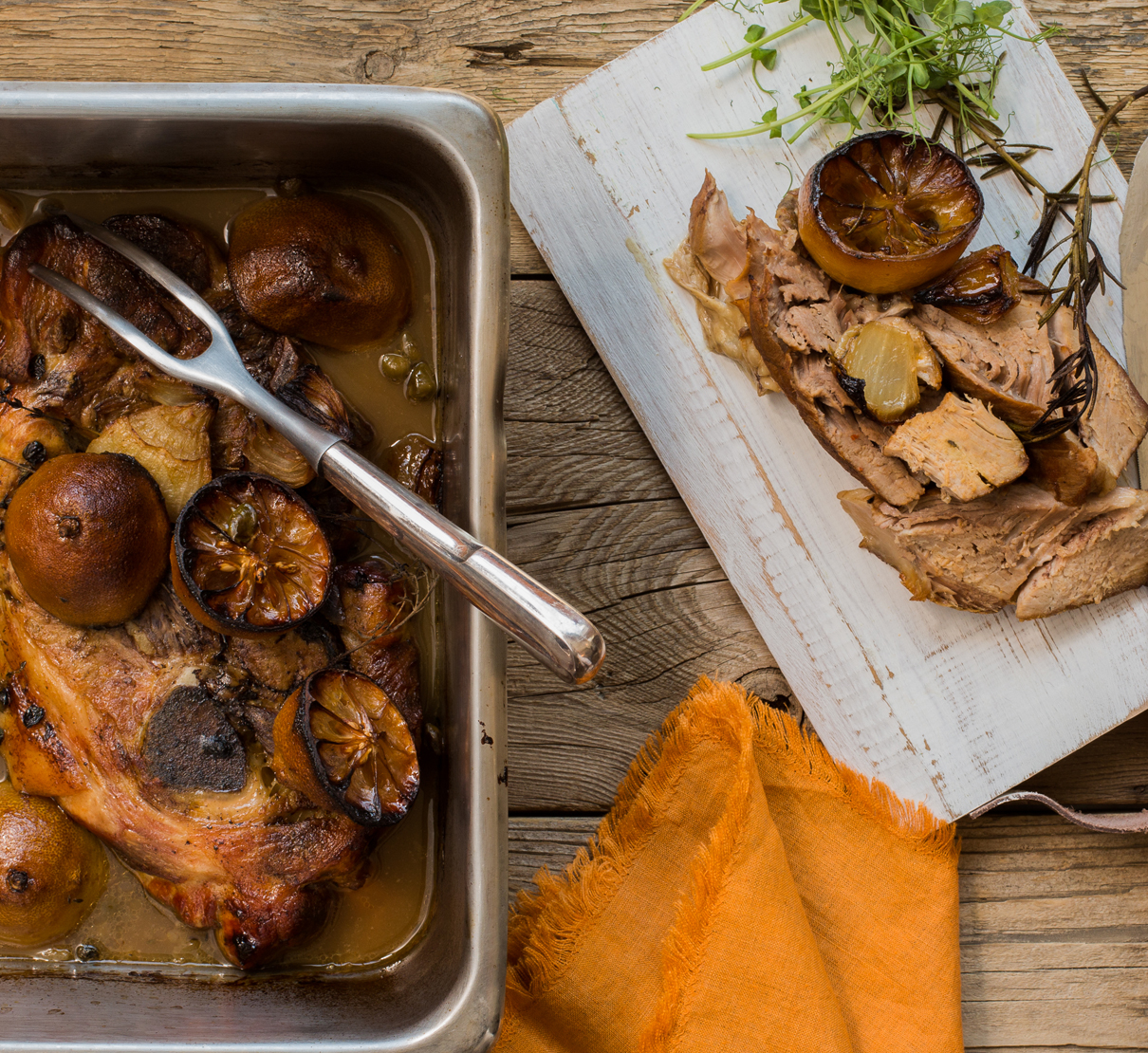 Rôti de palette de porc aux câpres et citron - Le porc du Québec