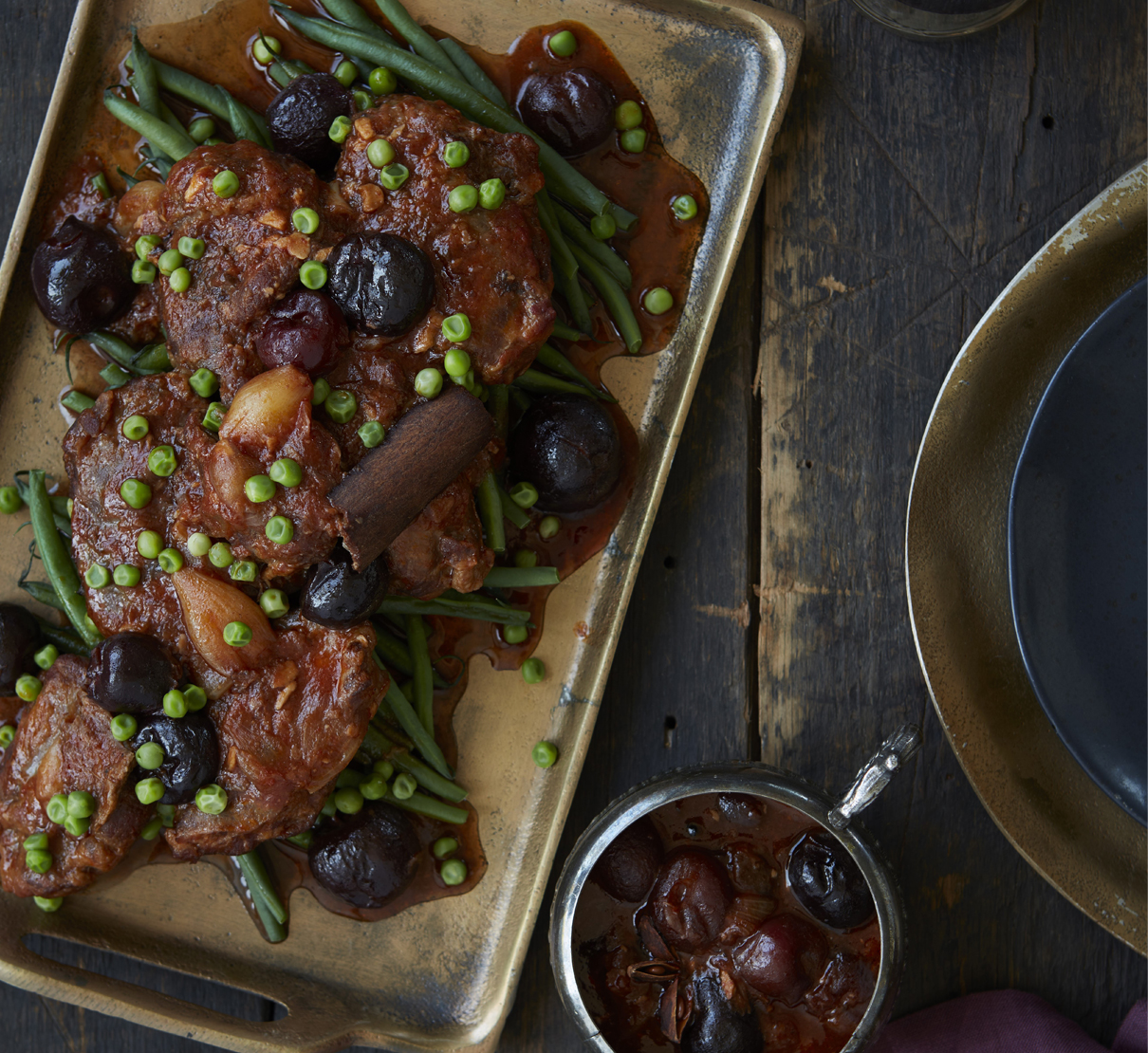 Joues de porc braisées aux cerises et aux épices - Le porc du Québec